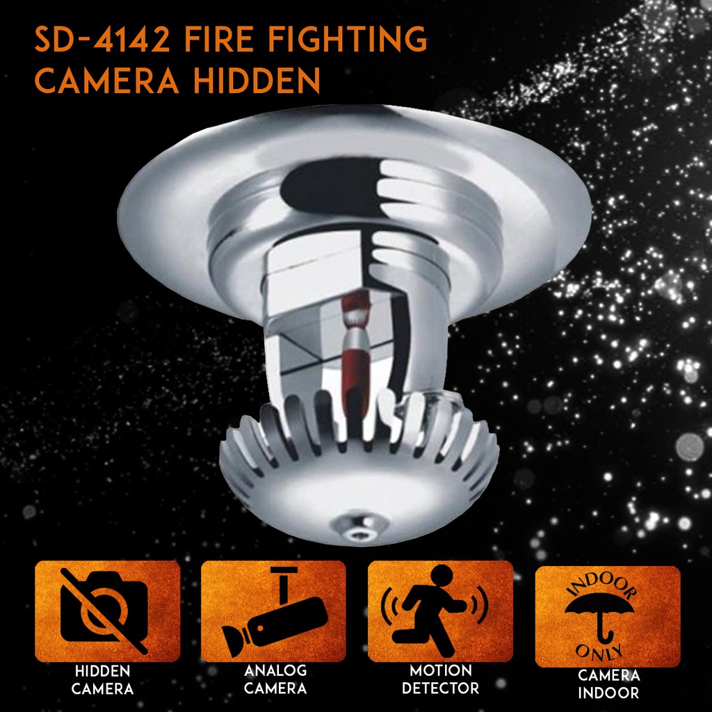 PINHOLE SPRINKLER HEAD HIDDEN CCD CAMERA 420TV LINE SPY CCTV (SILVER ...