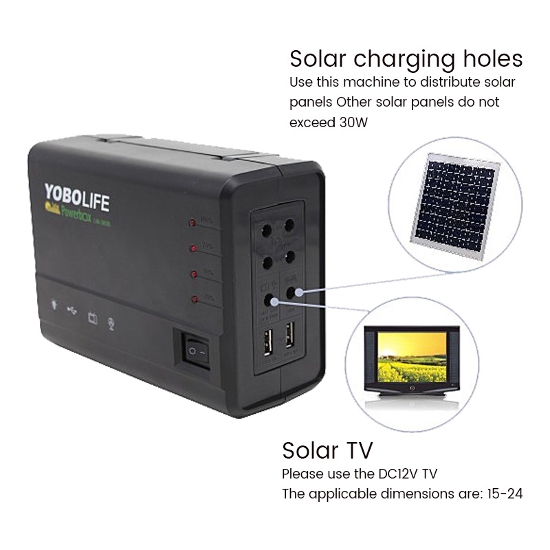 JDEX Yobolife Solar lighting system Portable Panels Charging Generator ...