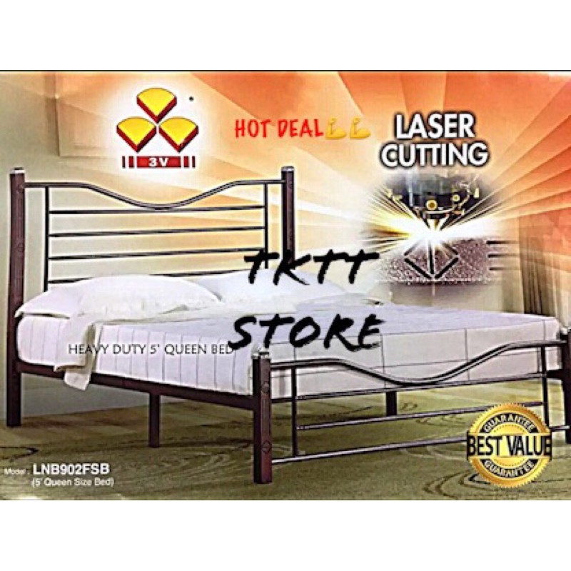 TKTT 3V Noza Queen Size Bed Frame Powder Coating Super Base Bed Divan ...