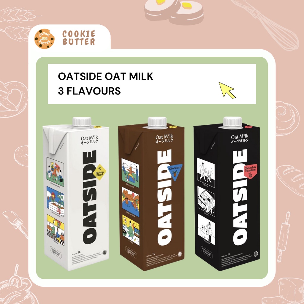 Oatside / Outside Chocolate/ Hazelnut/ Barista Blend / Outside Oat Milk HALAL Oat Milk 1L ...