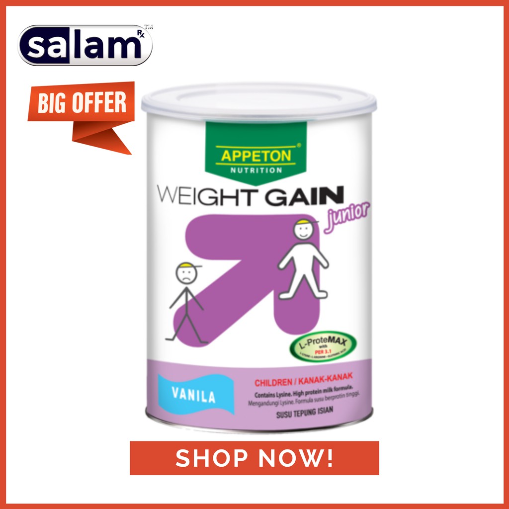 APPETON WEIGHT GAIN JUNIOR 450G - VANILLA | Shopee Malaysia