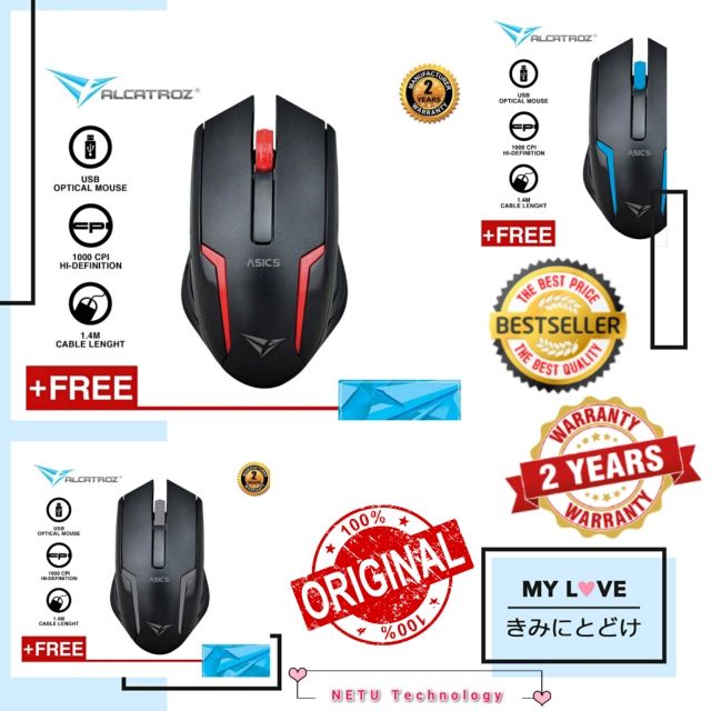 Alcatroz Asic 5 Hi-Definition Optical Mouse (FREE Mouse Pad)i8 | Shopee ...