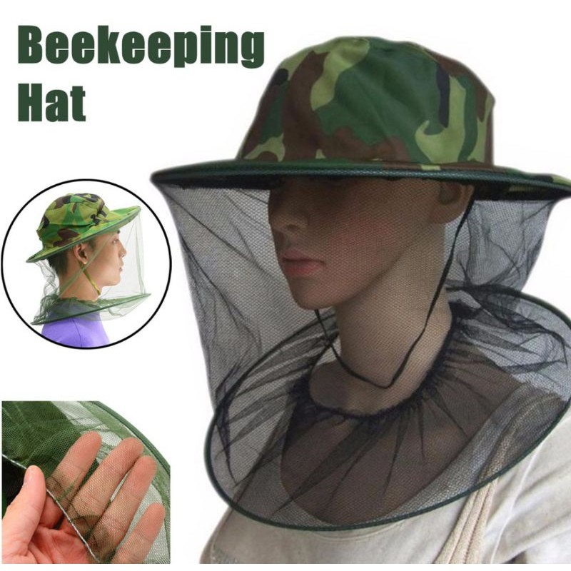 Topi Kebun Bee Midge Mosquito Insect Hat Mesh Fishing bee hat ...