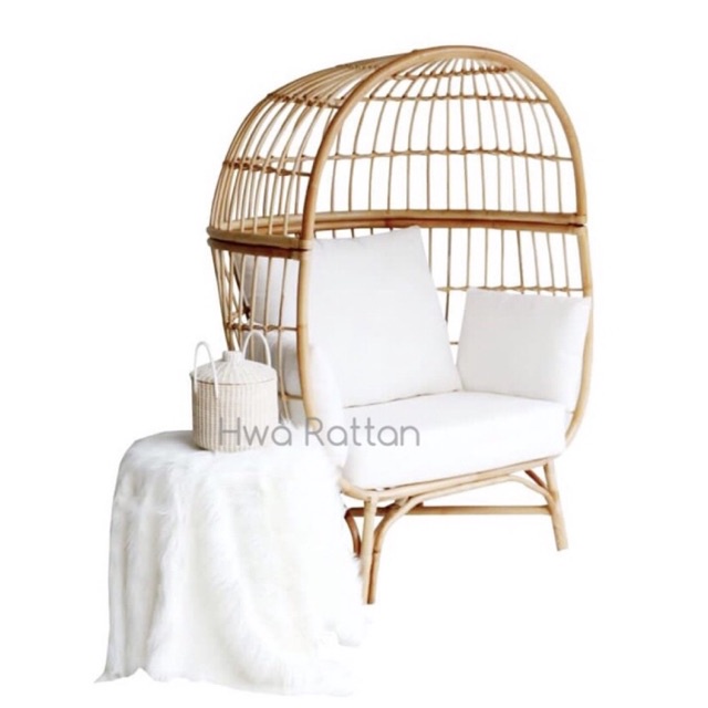 Big size bird nest chair igloo cage rattan chair lounge hotel resort ...