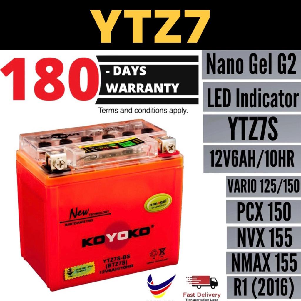 KOYOKO NANOGEL BATTERY YTZ7S-BS YAMAHA NMAX NVX BELANG VARIO YTZ7S YTZ7 ...