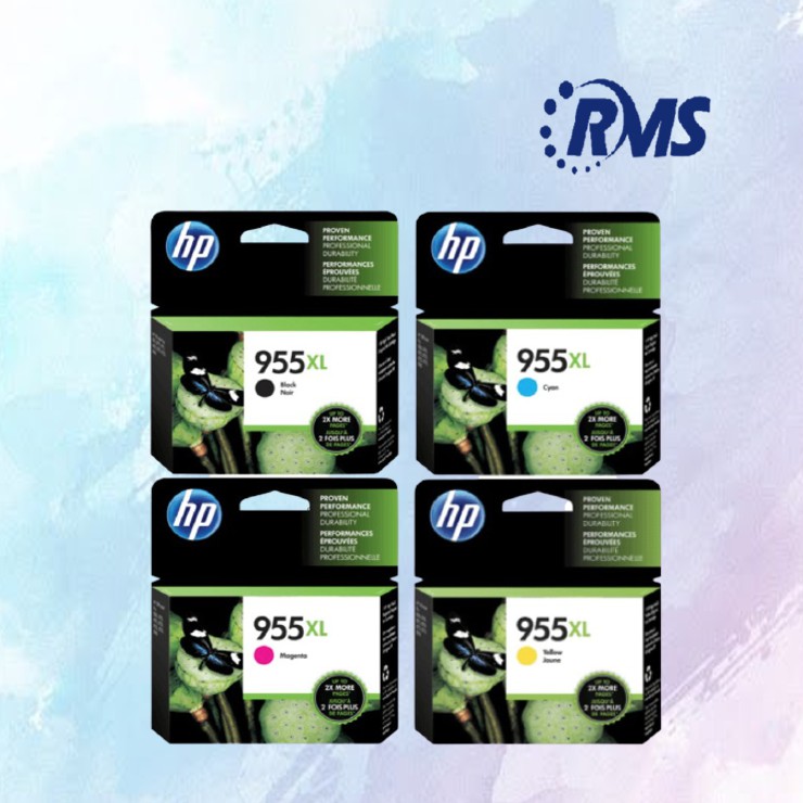 HP 955XL Black / Cyan / Magenta / Yellow Ink Cartridge (Original ...
