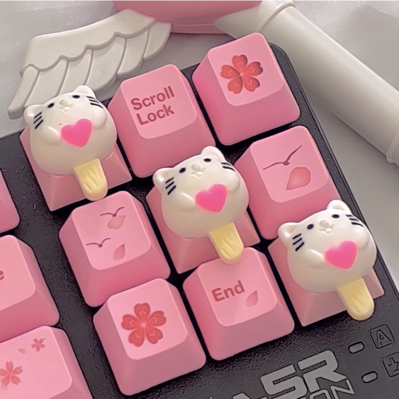 Cute Ice Cream Stick Cat Keycaps PBT | Shopee Malaysia