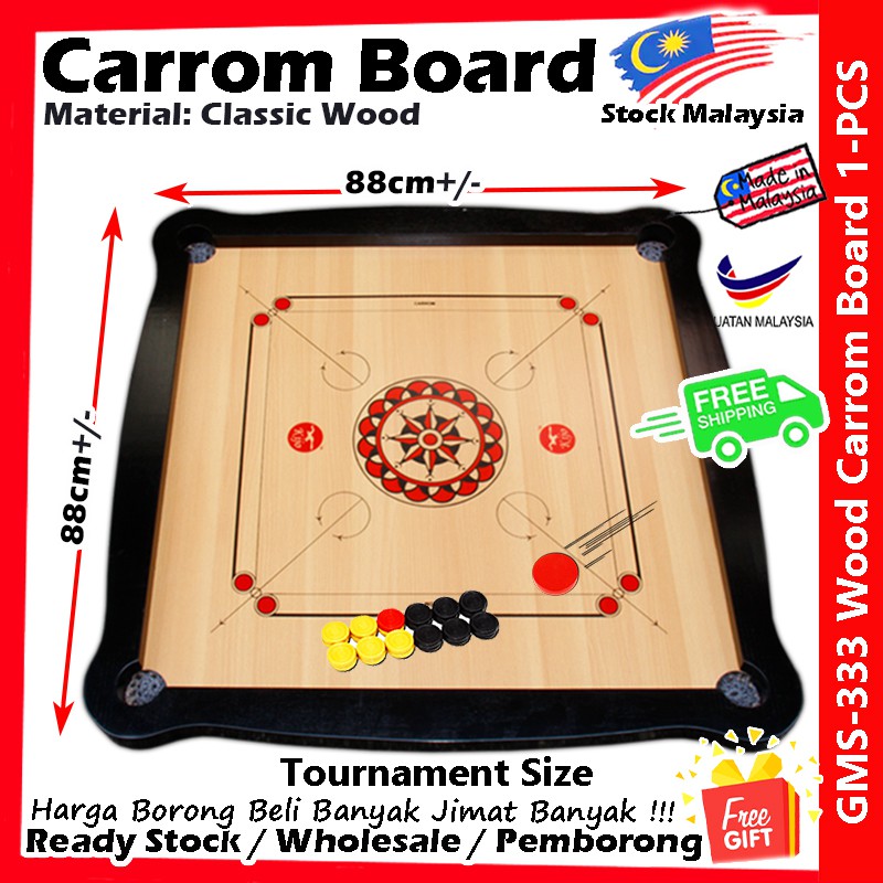 【Free Gift】Premier Classic Wooden Carrom Board Tournament Carrom Board ...