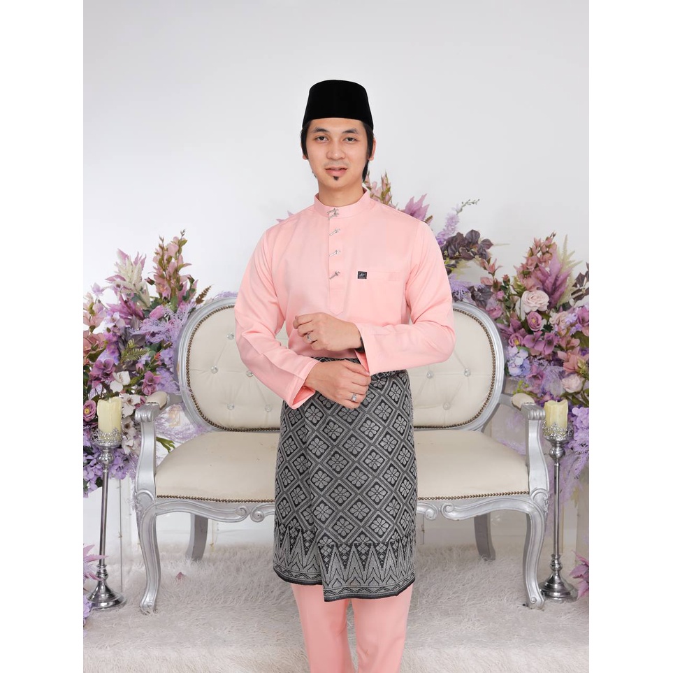 BAJU MELAYU WARNA PEACH BAJU MELAYU WARNA LEMBUT BAJU MELAYU CUTTING ...