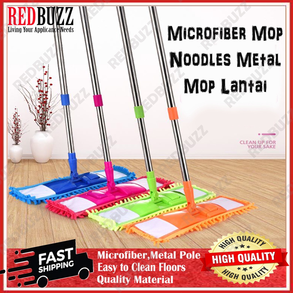 REDBUZZ Magic Microfiber Noodle Dust Mop Telescoping Pole Floor Easy ...