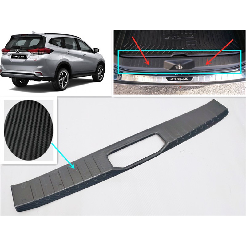 PERODUA ARUZ INNER Rear Bumper Guard Trunk Protector Stainless Steel ...
