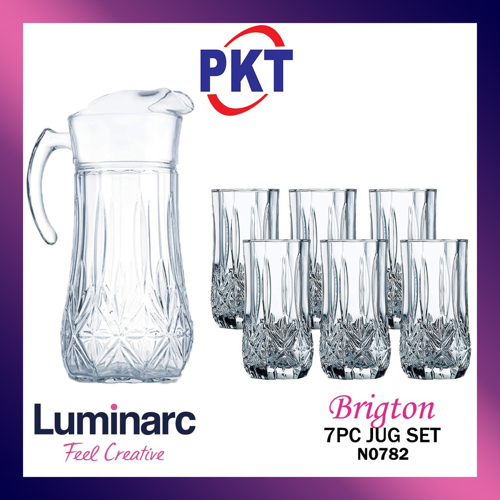 Luminarc 7pc Brighton Jug Set [N0782] // jag glasses gelas transparent ...