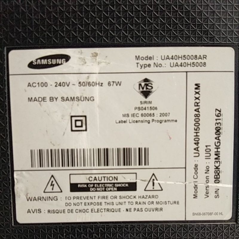 SAMSUNG MODEL: UA40H5008AR | Shopee Malaysia