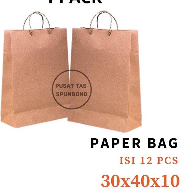 Paper Bag 30x40x10-1 PACK / Brown Paper Bag / Kraft Paper Bag | Shopee ...