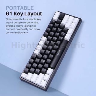 LEAVEN K620 Mechanical Keyboard 61 Key PBT Translucent Dual-Color ...