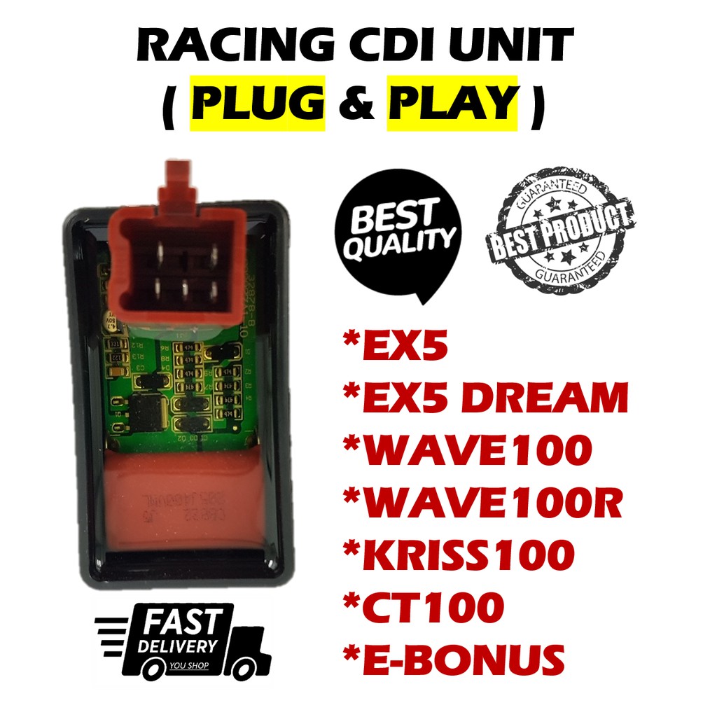 READY STOCK SPEED TECH RACING CDI UNIT HONDA EX5 DREAM WAVE 100 ...