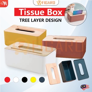 Figaro Wooden Cover Tissue Box Bekas Tisu Paper Holder Kotak Tisu Box ...