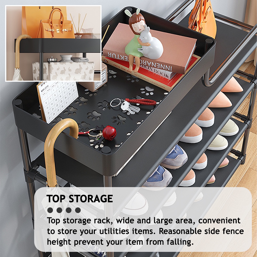 Worthbuy Shoe Rack Shoe Shelf With Storage Tray Saves Space Shoe ...