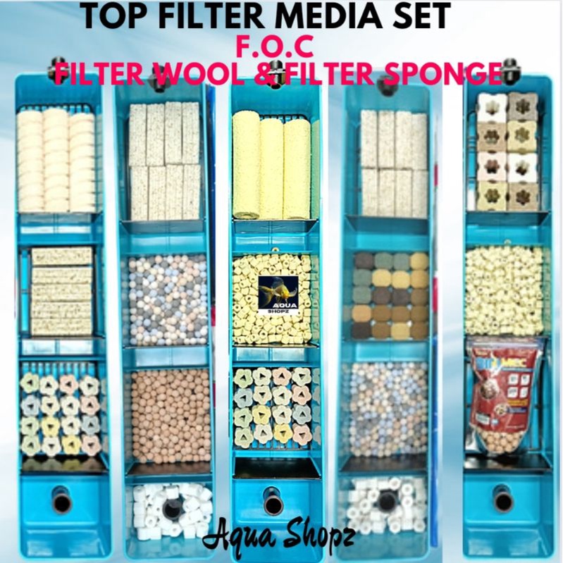 BLUE TOP FILTER BOX FOR AQUARIUM 2.5 TO 4 FEET/AQUARIUM FILTER MEDIA ...