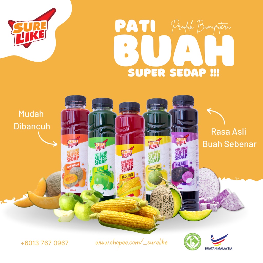 SURELIKE Pati Buah / Kordial / Jus Buah / Air Buah / Jagung / Honey Dew ...