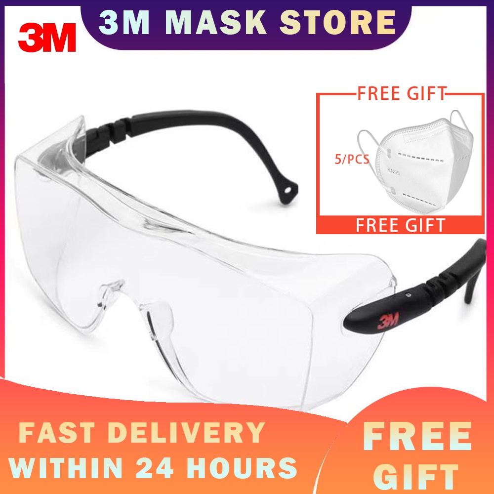 3M 12308 Goggles Transparent Anti-chemical Splash Glasses Anti-impact ...