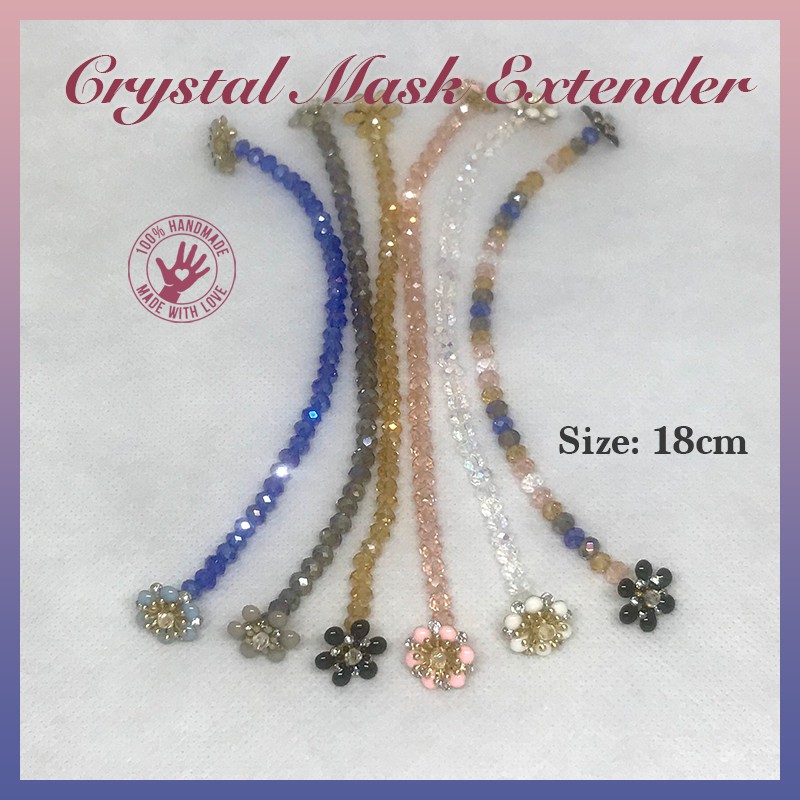 1pc 18cm Crystal Face Mask Extender Exclusive 100% Handmade For Hijab ...