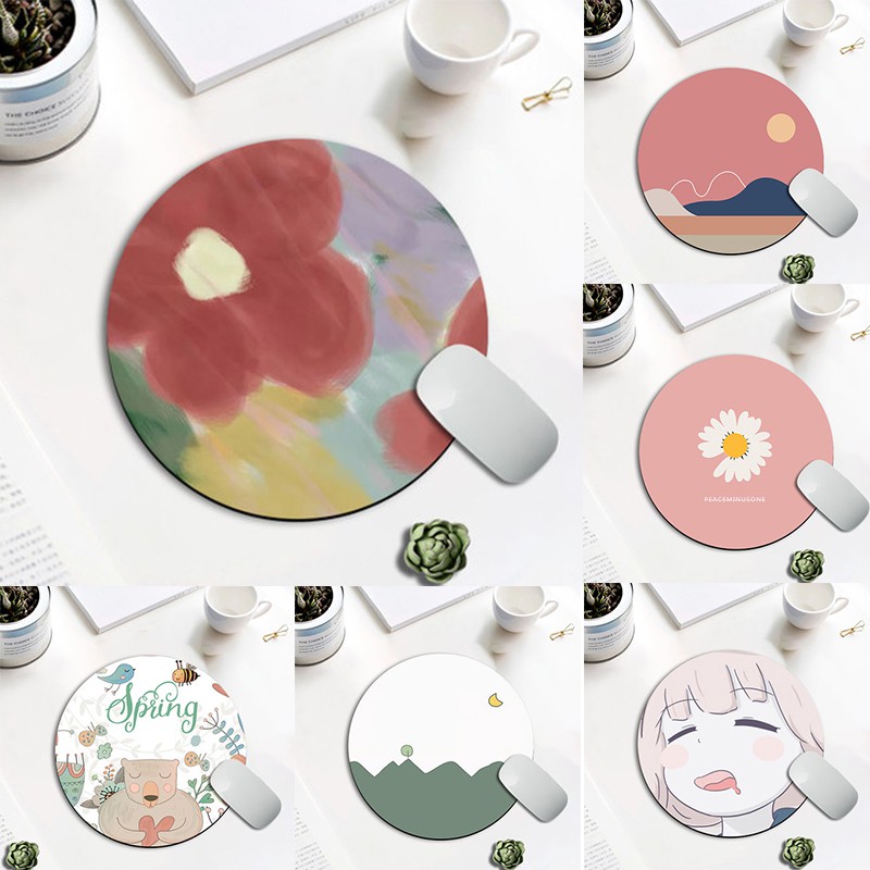 Spot small mouse pad 18 round mouse pad non-slip thickened mouse pad ...