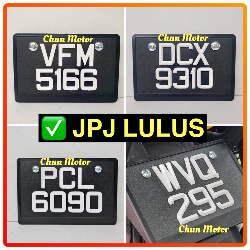 JPJ LULUS / POLIS LULUS Number Plate Motorcycle (STANDARD JPJ) Good ...
