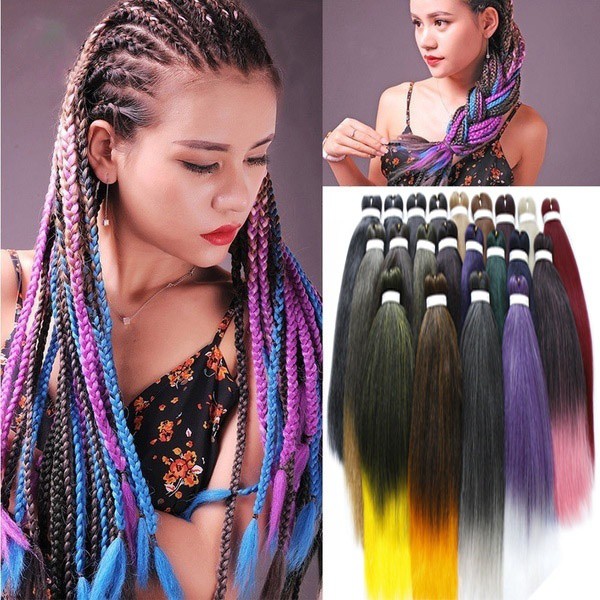 26Inch Heat Resistant Synthetic Stretched Jumbo Braids Hair Pink ...
