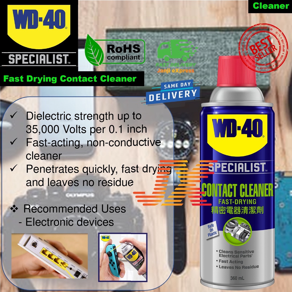 WD40 Specialist Fast Drying Contact Cleaner Spray 360ml WD-40 Joy Con ...