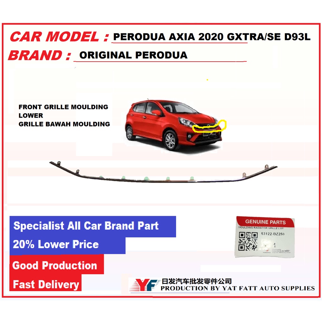 (ORIGINAL PERODUA) PERODUA AXIA 2020 D93L G-XTRA /SE FRONT GRILLE LOWER ...