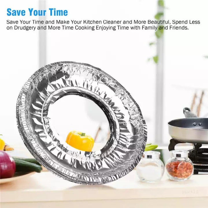 10 Pcs Aluminum Foil Gas Burner Disposable Bib Liners/Gas Stove Cover ...