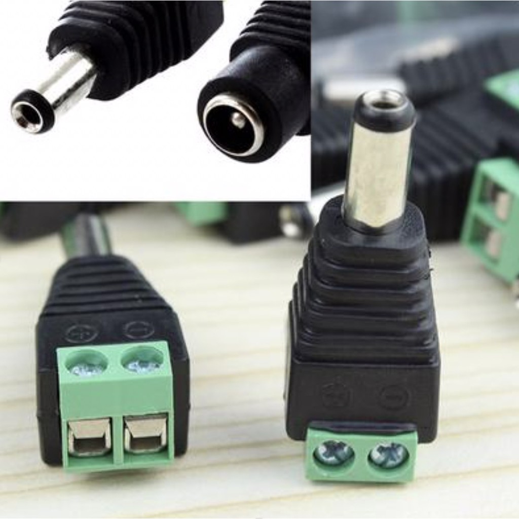 [10pcs] CCTV BNC 12V/24V DC Power Connector Male/Female Jack 5.5mm x 2 ...