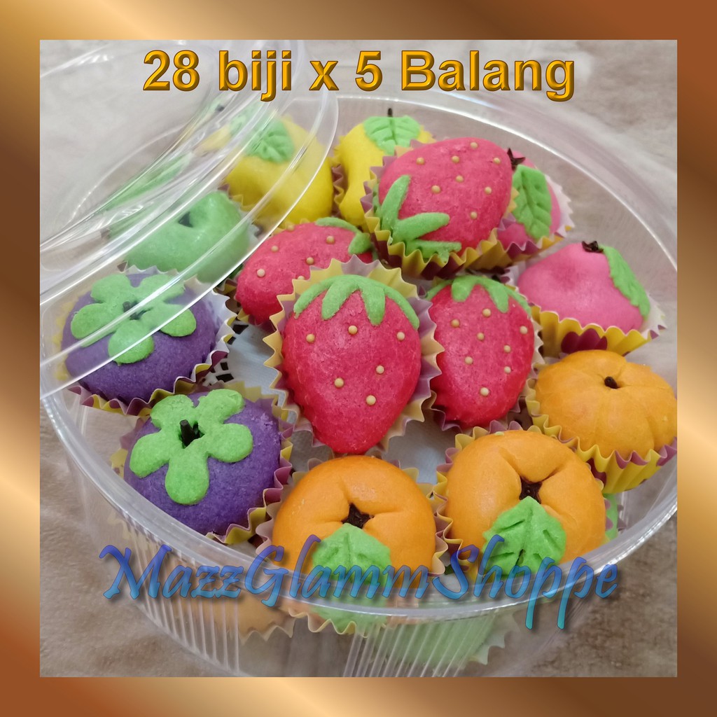 FT2805 Kuih Raya Cantik Frooty Tart [28 biji x 5 Bekas] Tart Jem Buah ...