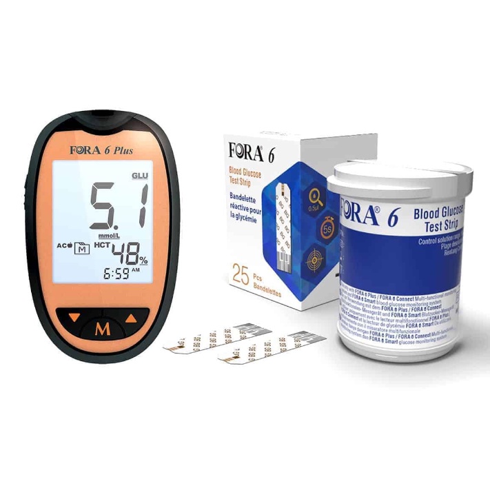FORA 6 Plus Blood Glucose Monitoring Starter Pack | Shopee Malaysia