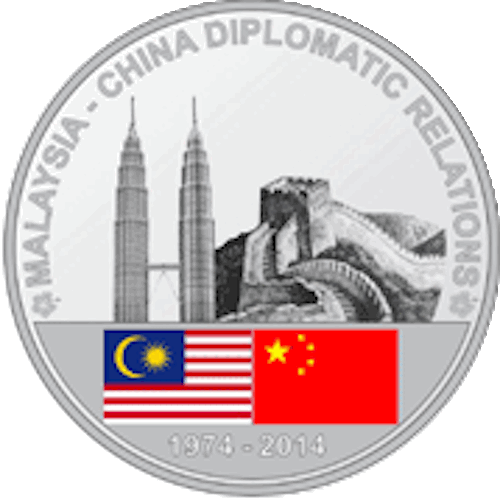 40TH ANNIVERSARY OF MALAYSIA-CHINA DIPLOMATIC RELATIONS 1 OZ 999 SINGLE SILVER PROOF COIN ...