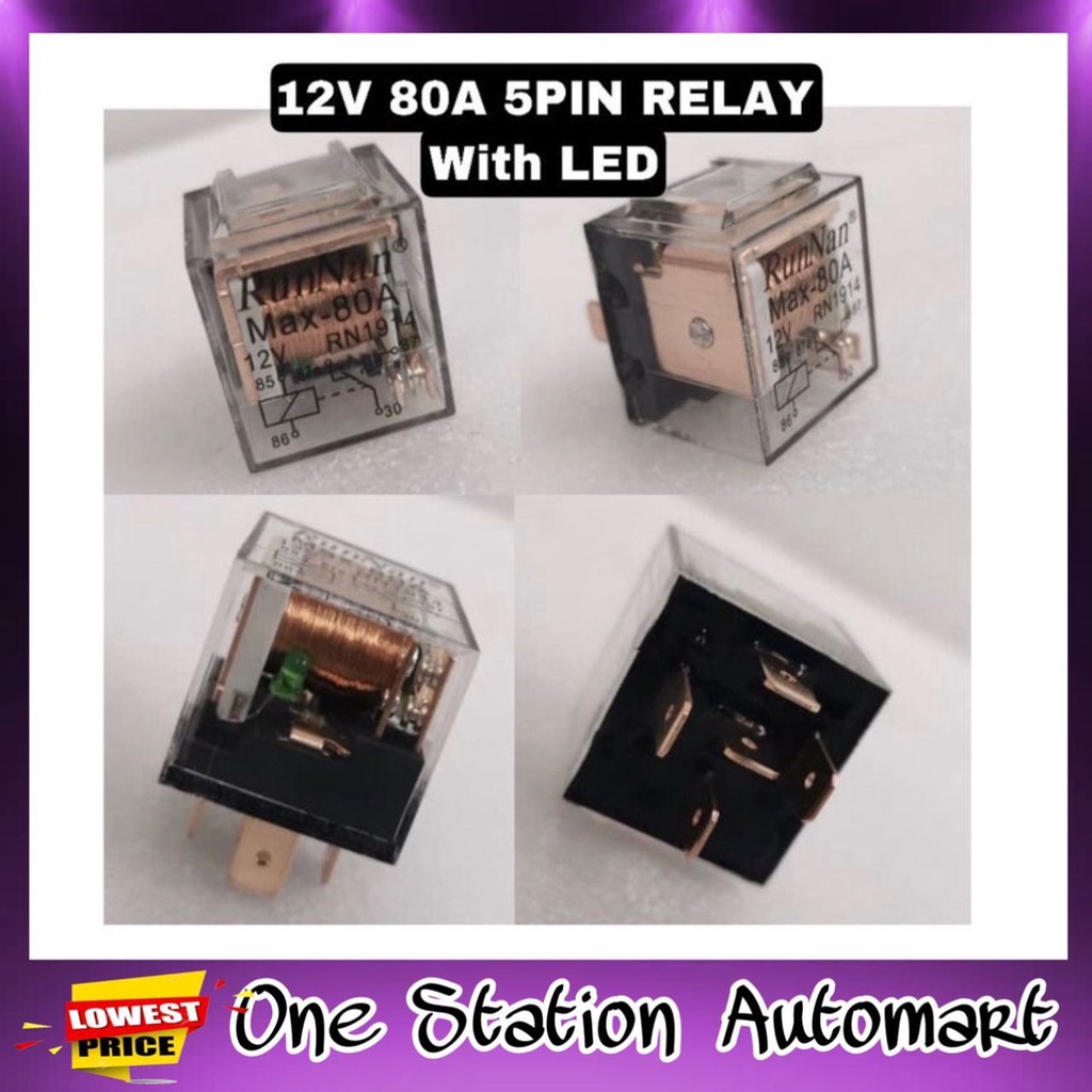 Car 12v 87A 5pin Relay / Control Device RED BETTA RELAY 87a (80A ...