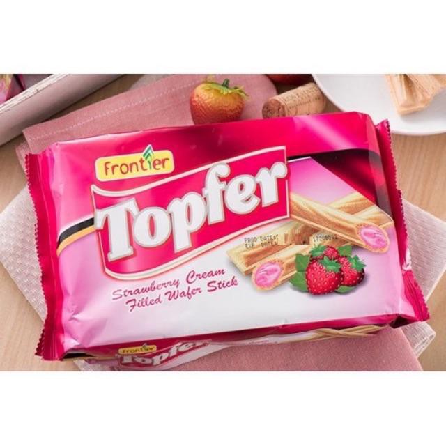 Frontier Topfer Strawberry Cream Filled Wafer Stick 100g | Shopee Malaysia