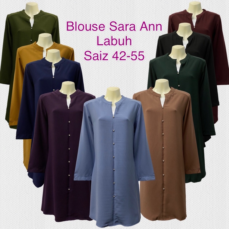 COLOR PART 2: NEW BLOUSE SARA ANN LABUH FURSAN WOMEN MUSLIMAH OFFICE ...