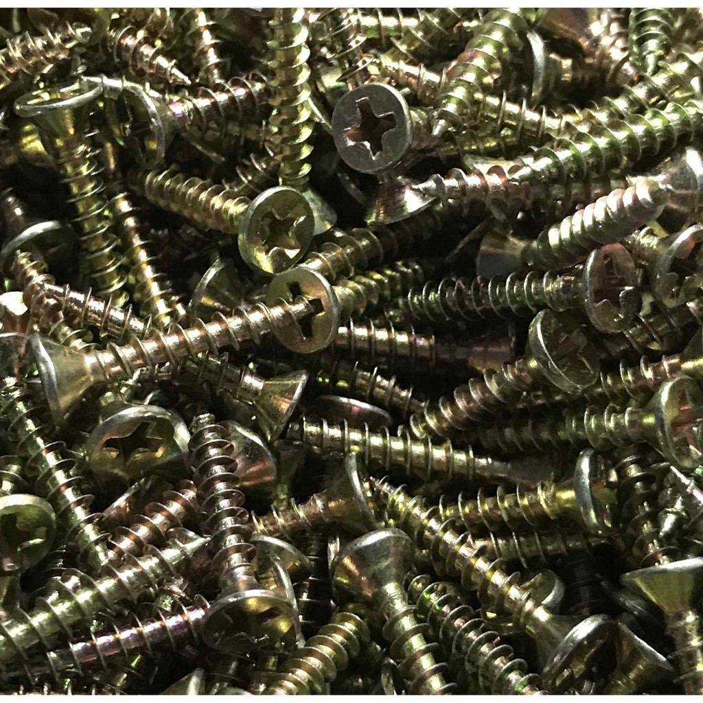 Self Tapping Wood Screw Yellow Zinc Coated Skru Kayu (12mm - 50mm ...