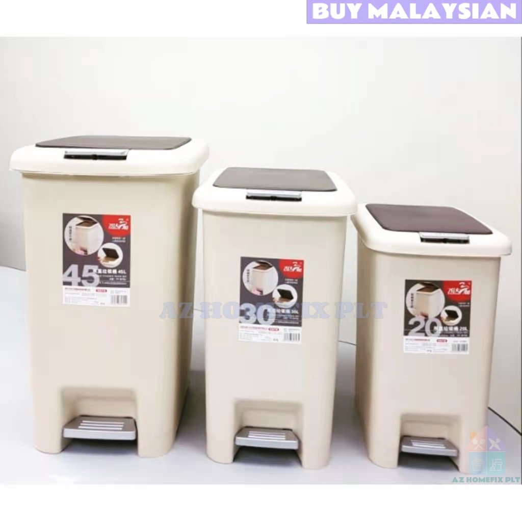 20/ 30/ 45 Lit Plastic Step Bin / Tong Sampah Plastik Pijak | Shopee ...