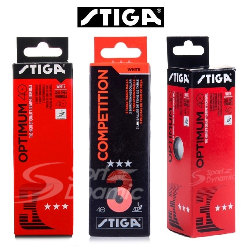 STIGA OPTIMUM 40+ 3 STARS TABLE TENNIS BALLS (6 BALLS IN 2 BOXES ...