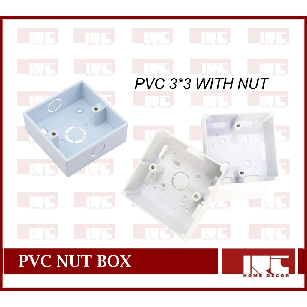 PVC ELECTRICAL NUT BOX 3x3 1 PARTITION / SINGLE BOX / TAPAK SUIS / PVC ...