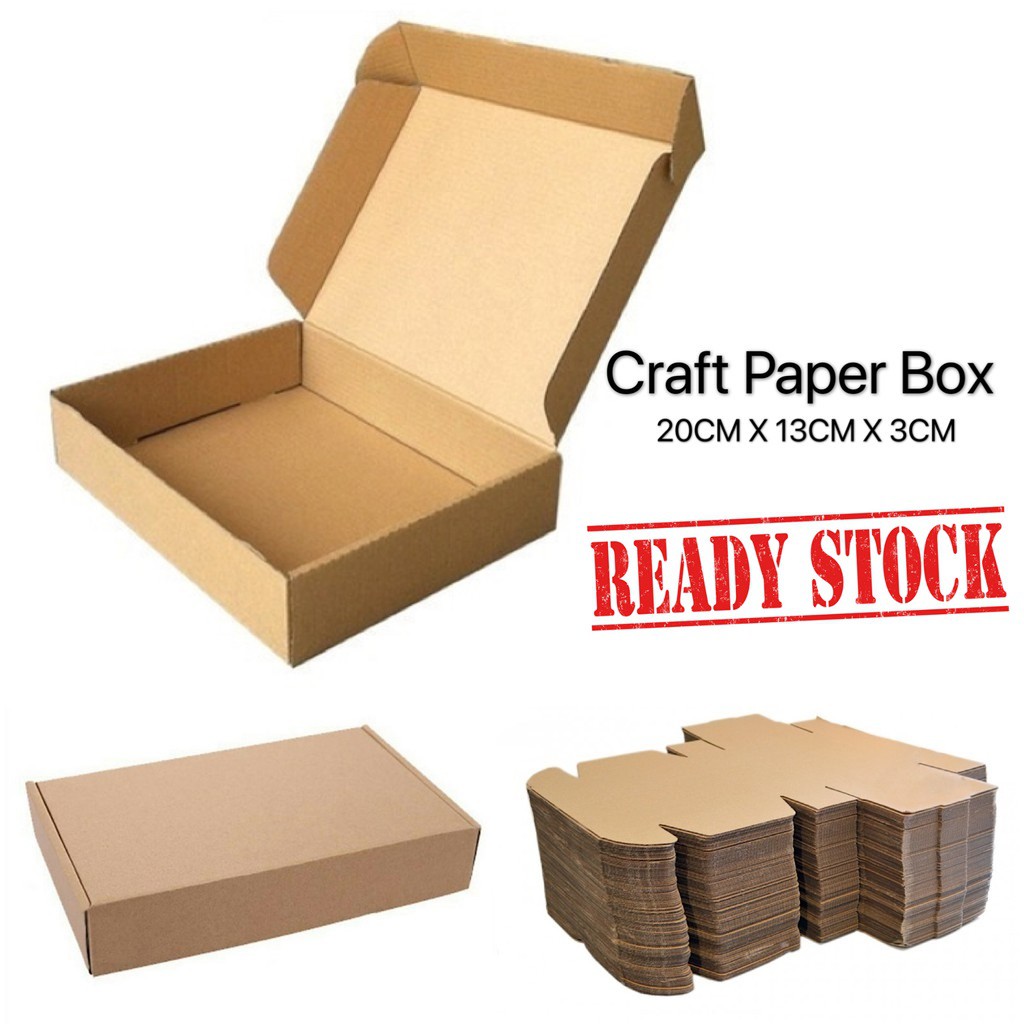 (Ready Stock) 3A Brown Small Craft Paper Box Packing Box Carton Kotak ...