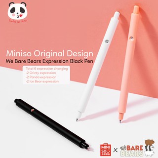 Miniso x We Bare Bears Black Pen 6 different expression changing when ...