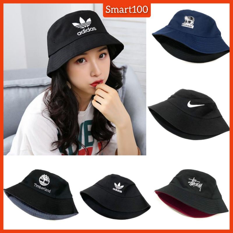 Korea Style Buckets Hat two side use Topi Bulat Lelaki Perempuan Casual ...