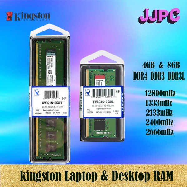 KINGSTON 4GB/8GB/16GB DDR4 DDR3 DDR3L PC4 PC3 PC3L 2133/2400/2666/1333/12800/10600 RAM SODIMM ...