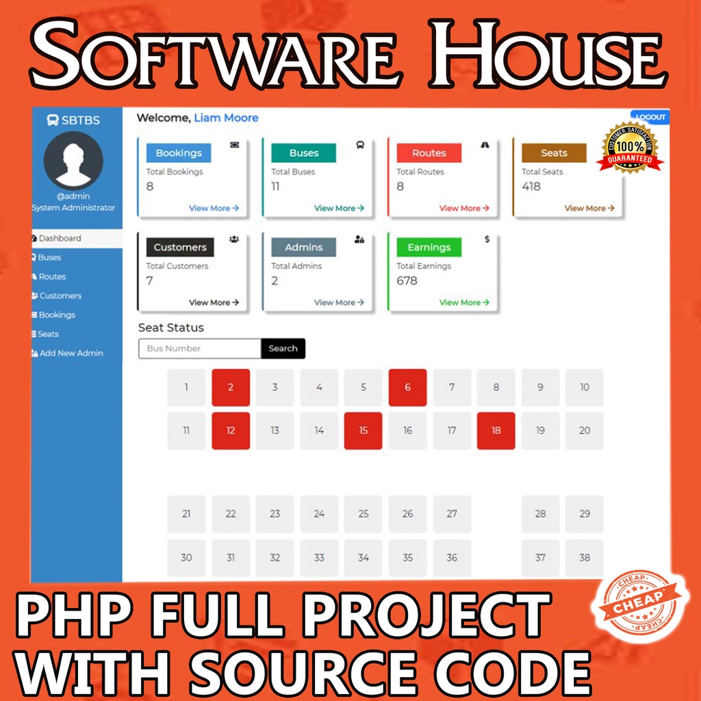 Bus Ticket Booking System Full PHP Project with Source Code | Shopee ...