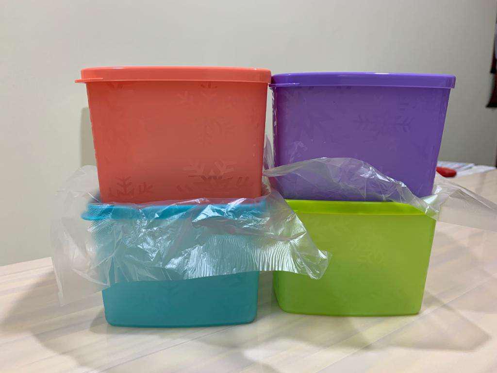 Tupperware Snowflake Medium Square Round (4pcs) 800ml | Shopee Malaysia