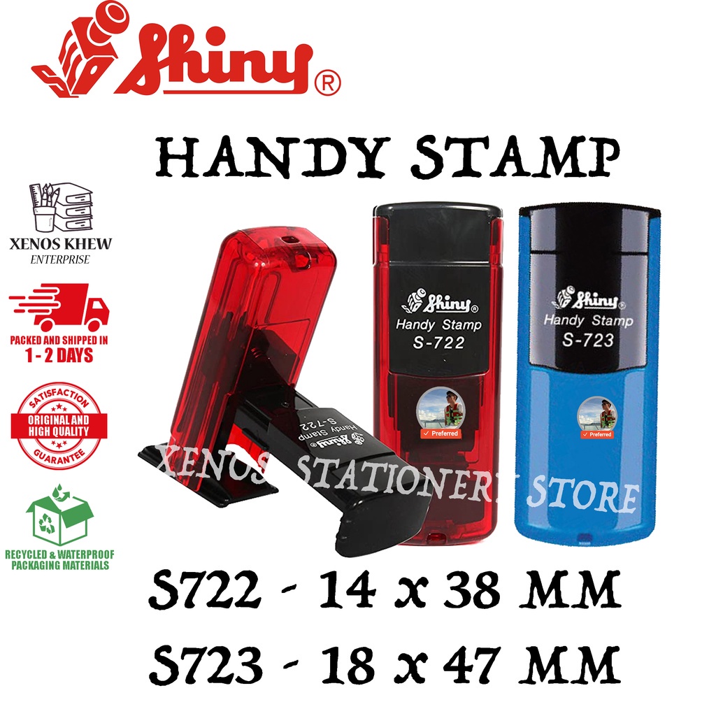 * NO CUSTOMIZED* SHINY SELF-INKING RUBBER STAMP AND REFILL INK PAD S722 PREINK CHOP PRINTER PRE ...